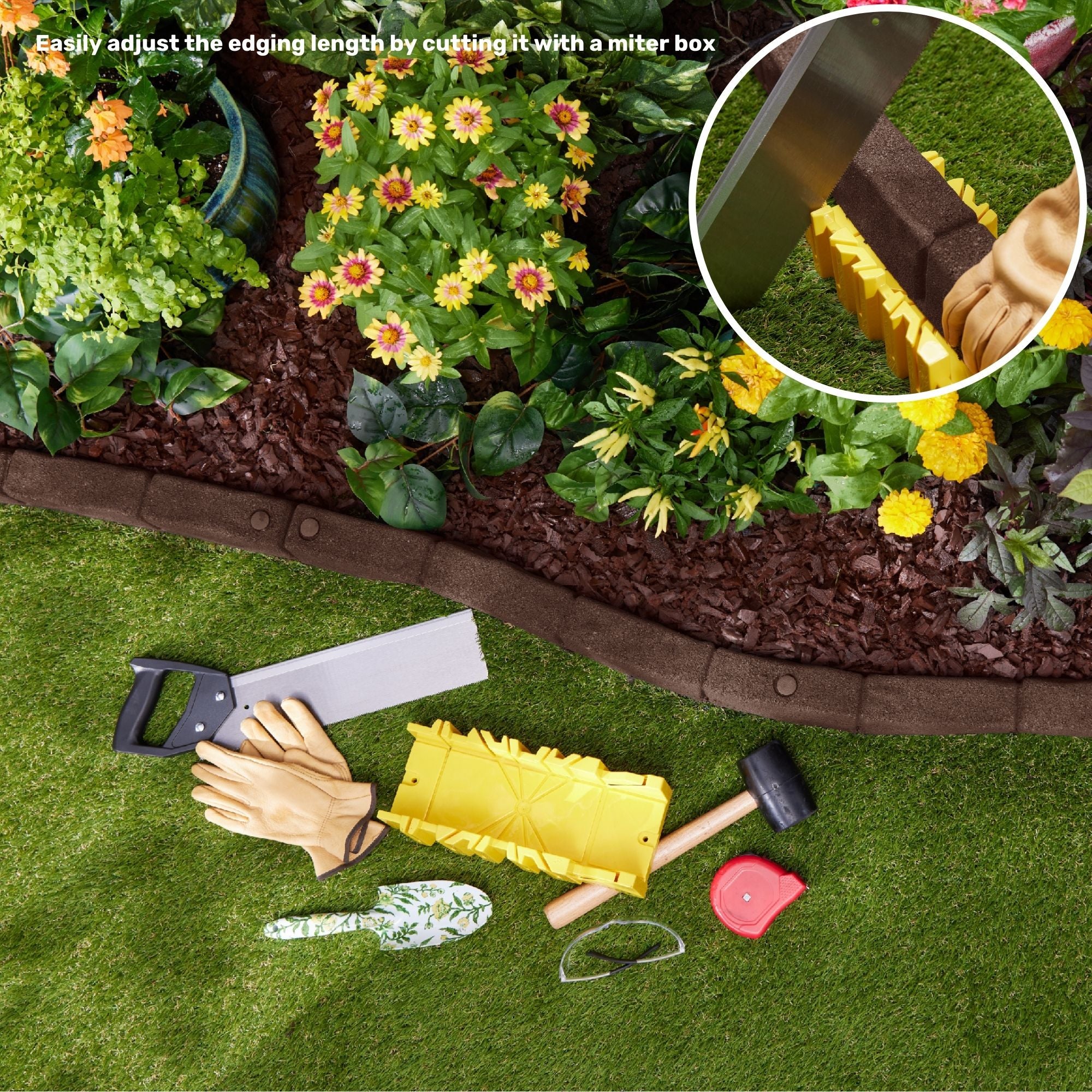 Cobblestone SmartLoc Rubber Border - RubberMulch.com