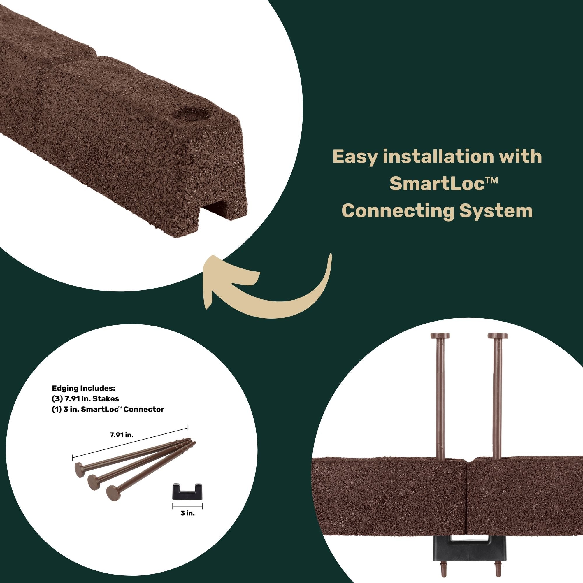 Cobblestone SmartLoc Rubber Border - RubberMulch.com