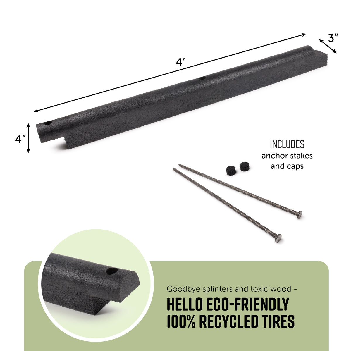 Playsafer Residential Rubber Border - RubberMulch.com