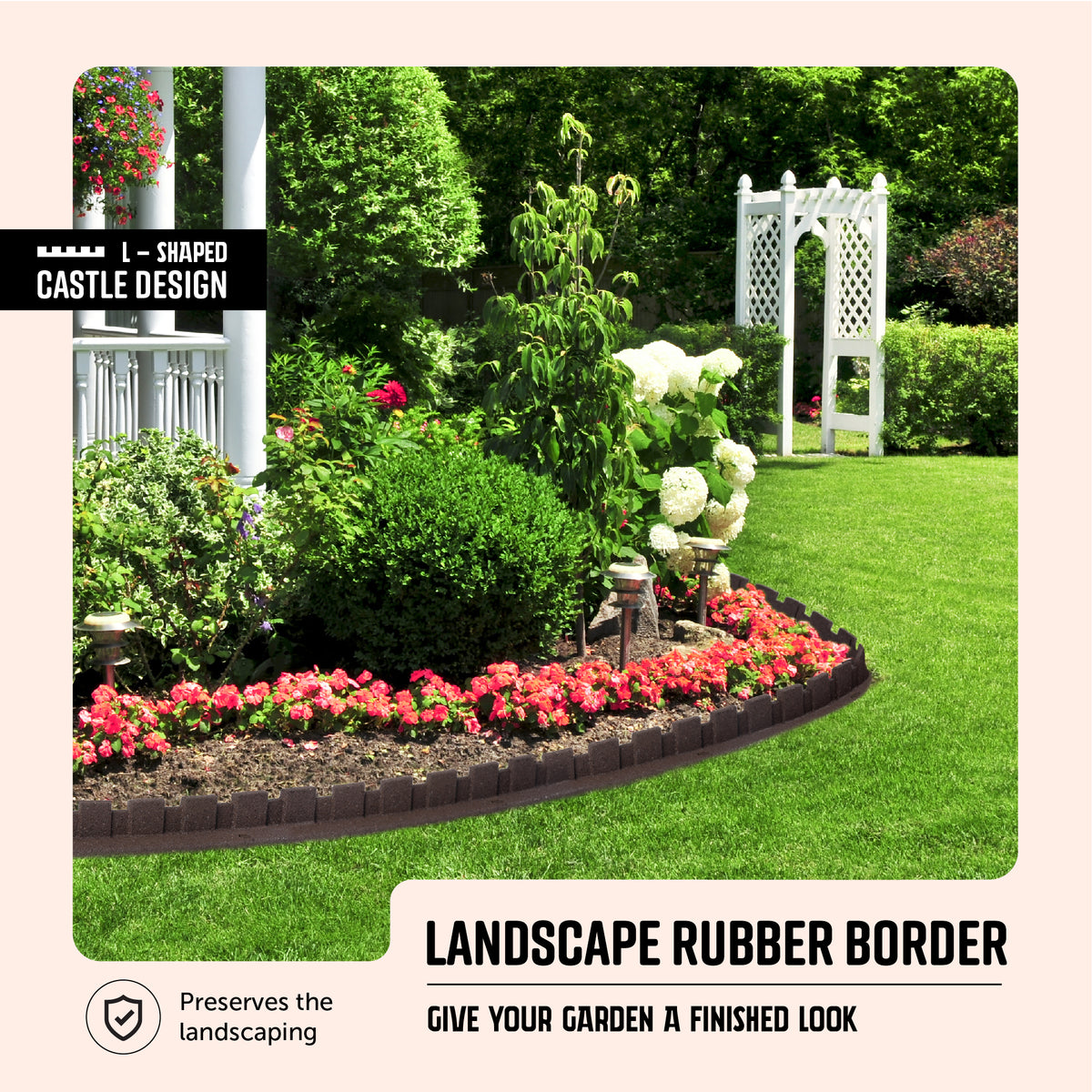 L shape Rubber Border - Castle - RubberMulch.com