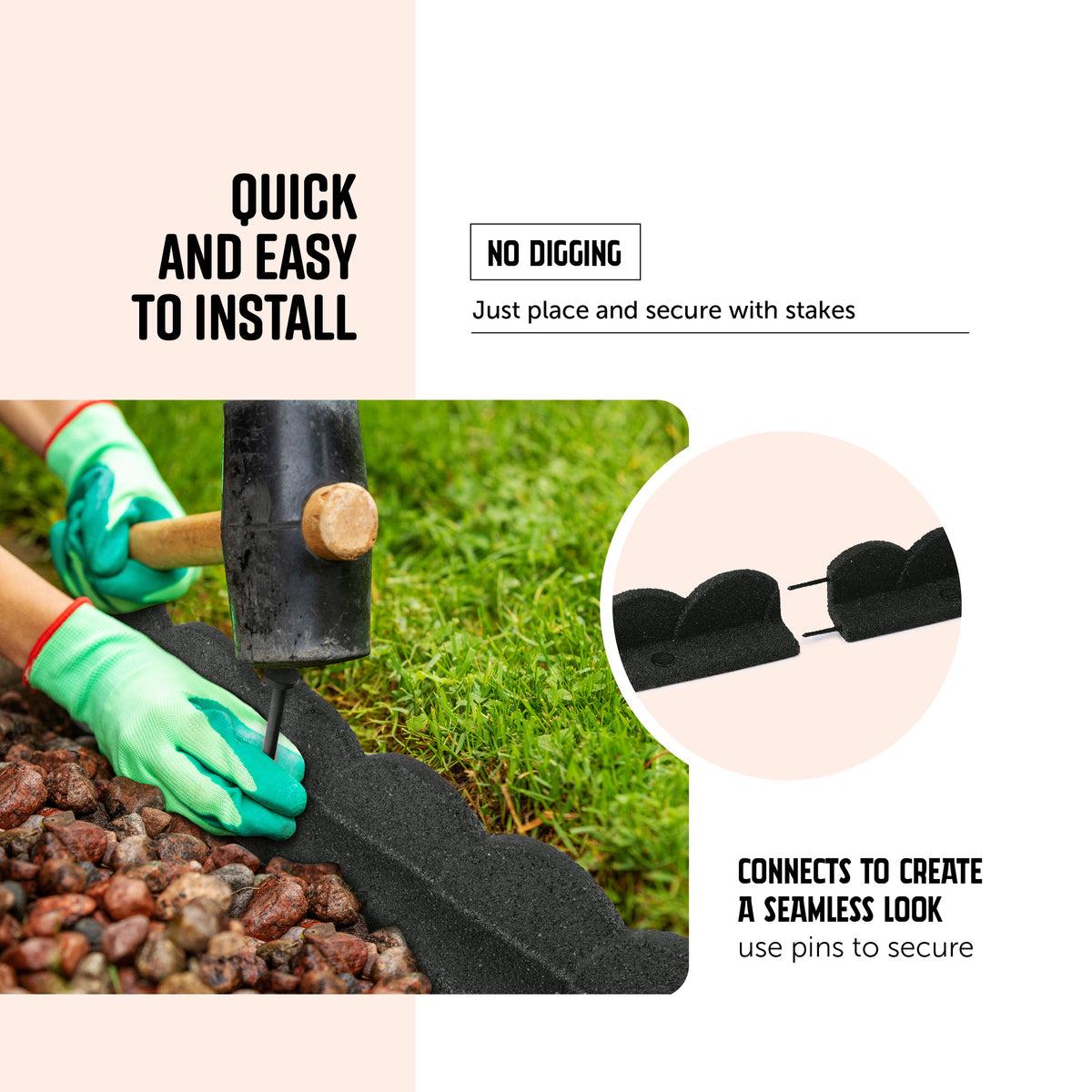 L Shape Rubber Border- Scalloped - RubberMulch.com