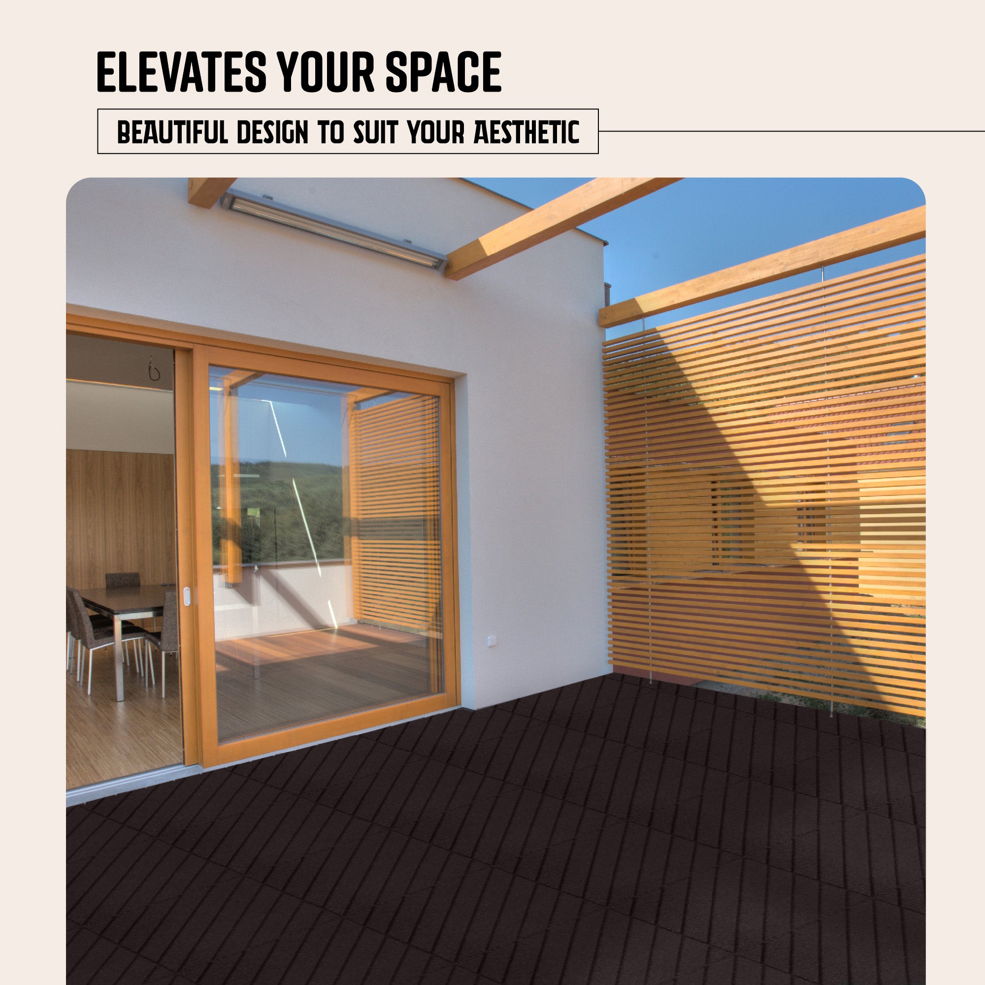 Slatted Interlocking Rubber Paver Tile - RubberMulch.com