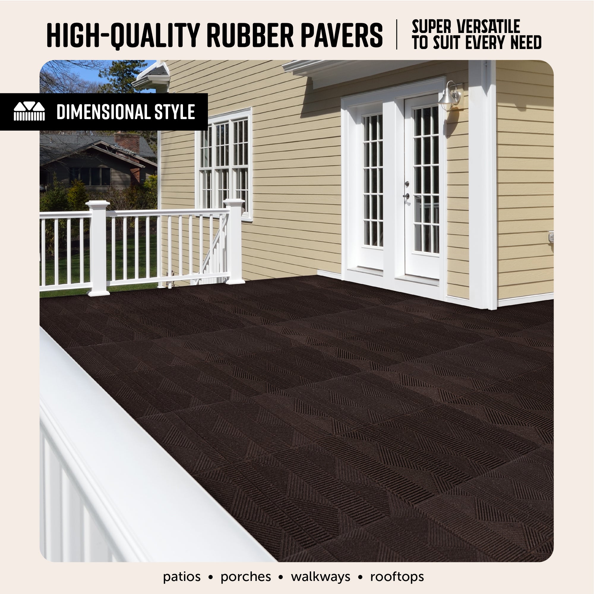 Aztec Interlocking Rubber Paver Tile - RubberMulch.com