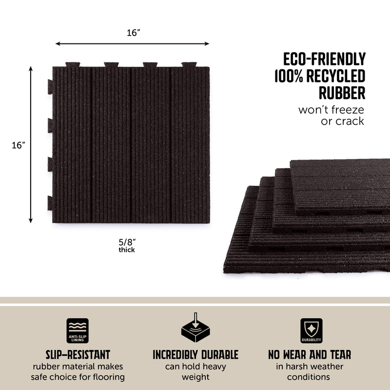 Linear Interlocking Rubber Paver Tile - RubberMulch.com