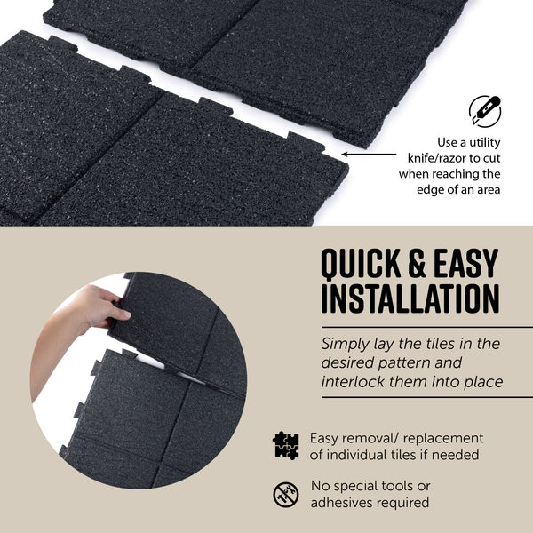 Foursquare Interlocking Rubber Paver Tile - RubberMulch.com