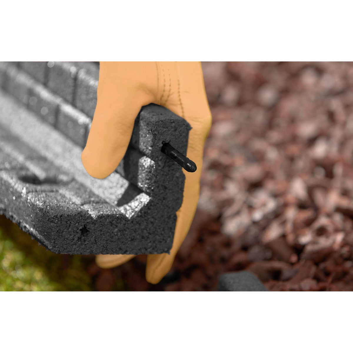 L Shape Rubber Border - Brick - RubberMulch.com
