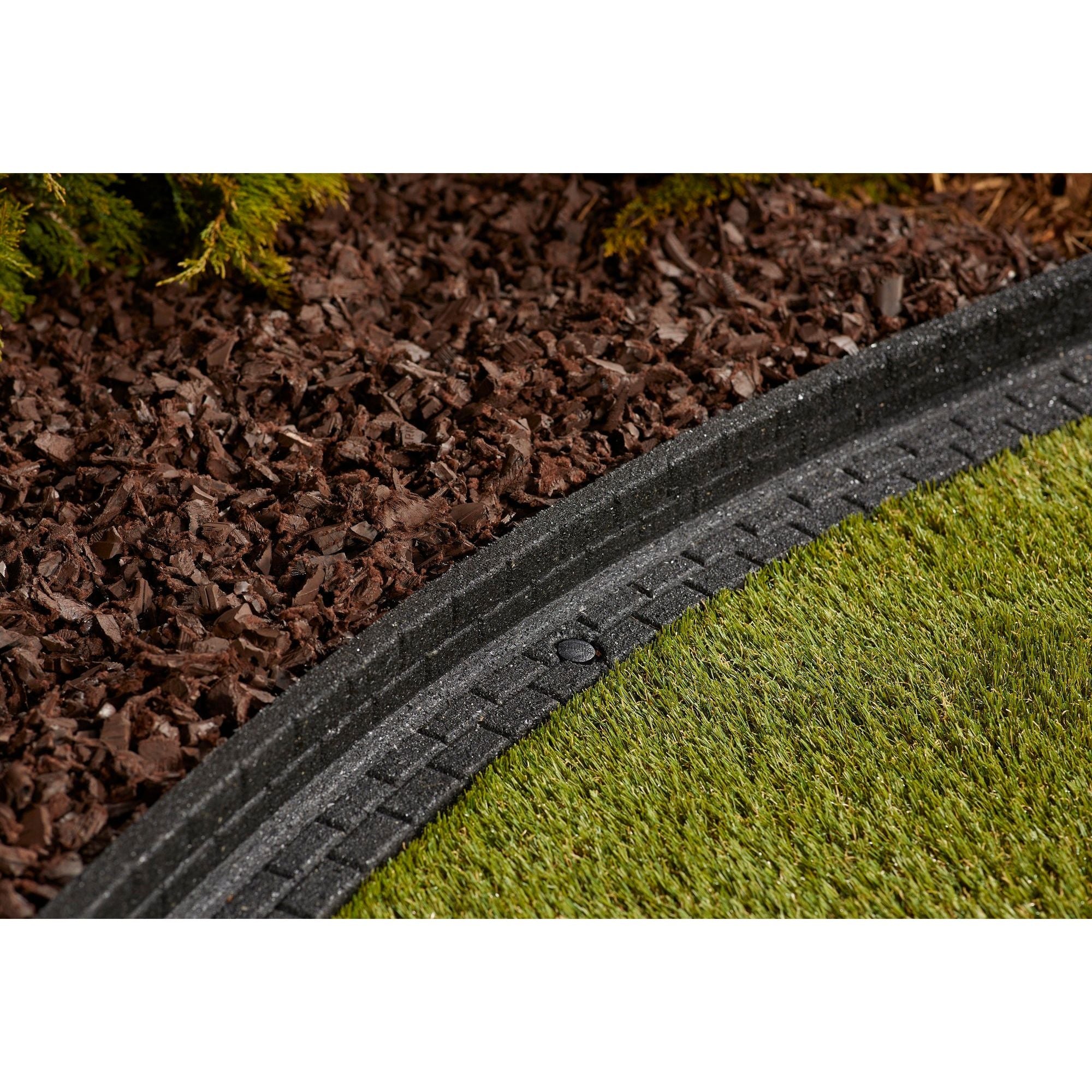 L Shape Rubber Border - Brick - RubberMulch.com